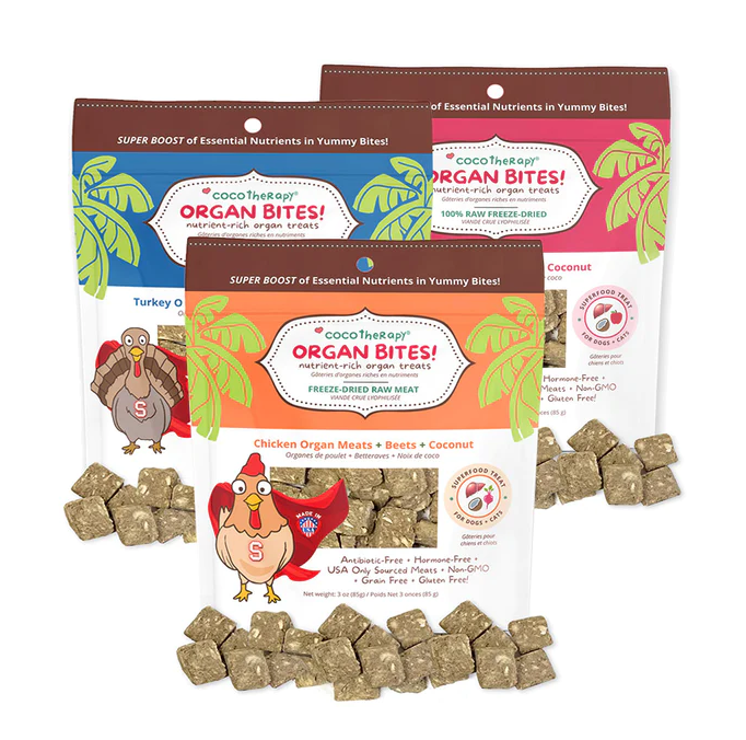 CocoTherapy | Organ Bites! Raw Organ Meat Treat for Dogs and Cats – Dr ...